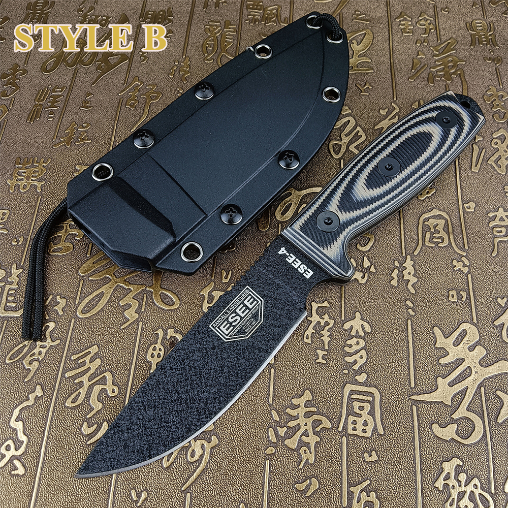 ESEE-4 มีดป้องกันตัวเองกลางแจ้งใบมีดคงที่พร้อม Kydex Sheath EDC Hunting ...