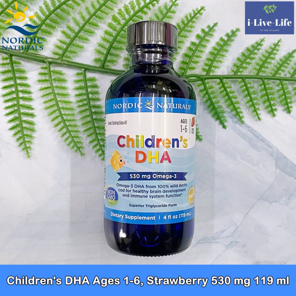 Nordic Naturals - Children's DHA Ages 1-6, Strawberry 530 mg 119 ml ...