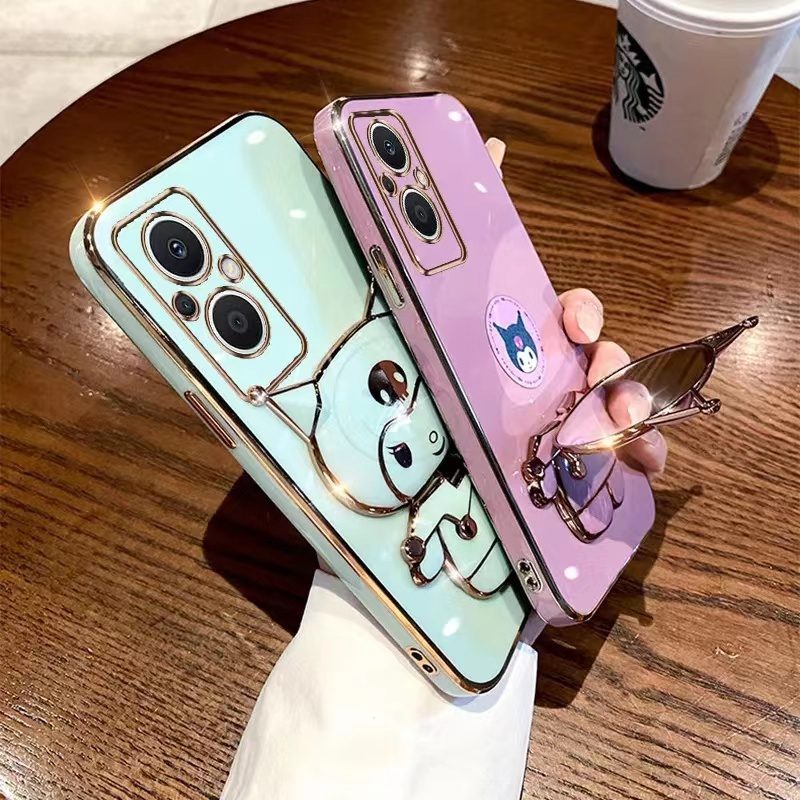 เคสขาตั้ง ลายคุโรมิมีกระจกoppo A18 A38 A78 A58 A58 4g A57 A77 A77s A57
