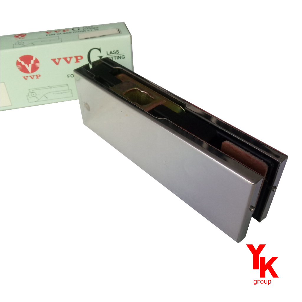 VVP(วีวีพี) ตัวหนีบบน สีสแตนเลส สำหรับประตูกระจกบานเปลือย (หนีบล่างกล่องเขียว/หนีบบนกล่องส้ม ...