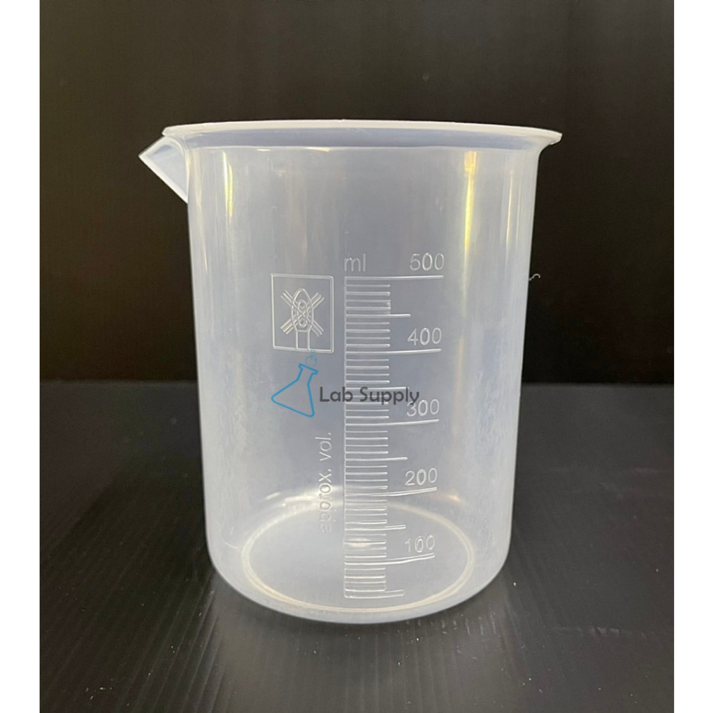 INDIA_BeakerPP(Plastic), EU Design บีกเกอร์พลาสติก(ไม่มีหูจับ) ขนาด 250 500 1000 2000 ml ...