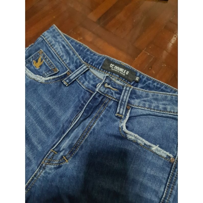 กางเกงยีนส์ขายาวงานป้าย CC Double O | Shopee Thailand