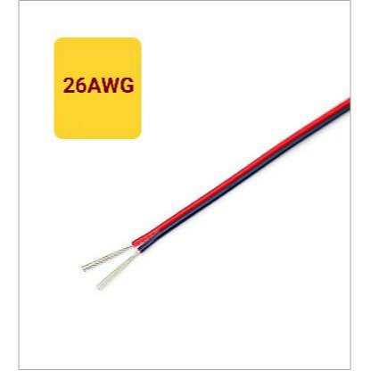 สายไฟอ่อน (สายไฟคู่ ดำ-แดง) 2C 16/18/20/22/24/26AWG (ความยาว 100 เมตร ...
