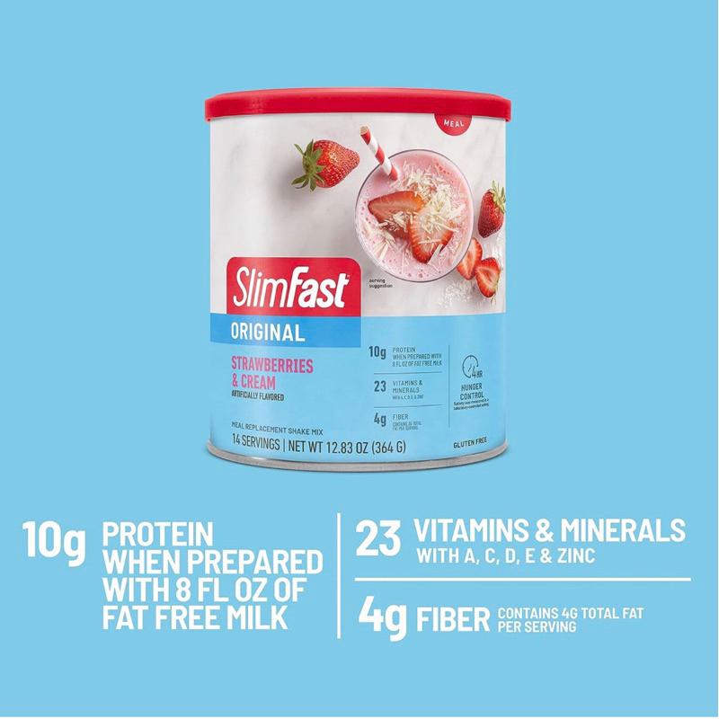 (364 g)14 มื้อ SlimFast MealReplacement Powder, Original Strawberries ...