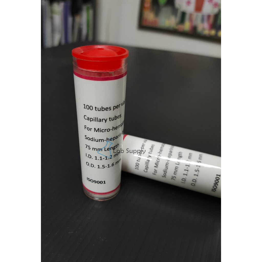 Capillary Tube 75 mm, Hematocrit Red tubes, ฮีมาโตคริต, หลอดคาปิลลารี่ ...