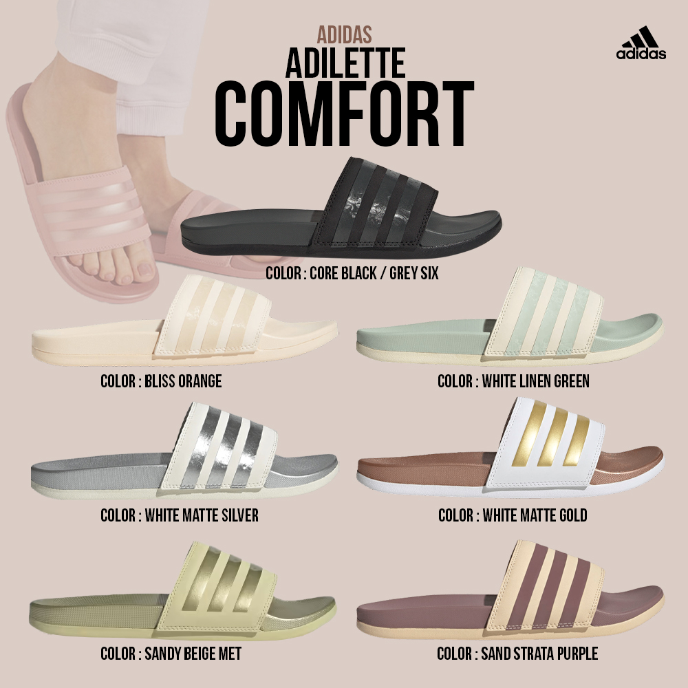 Adidas Collection อาดิดาส รองเท้าแตะ รองเท้าแบบสวม Adilette Comfort ...