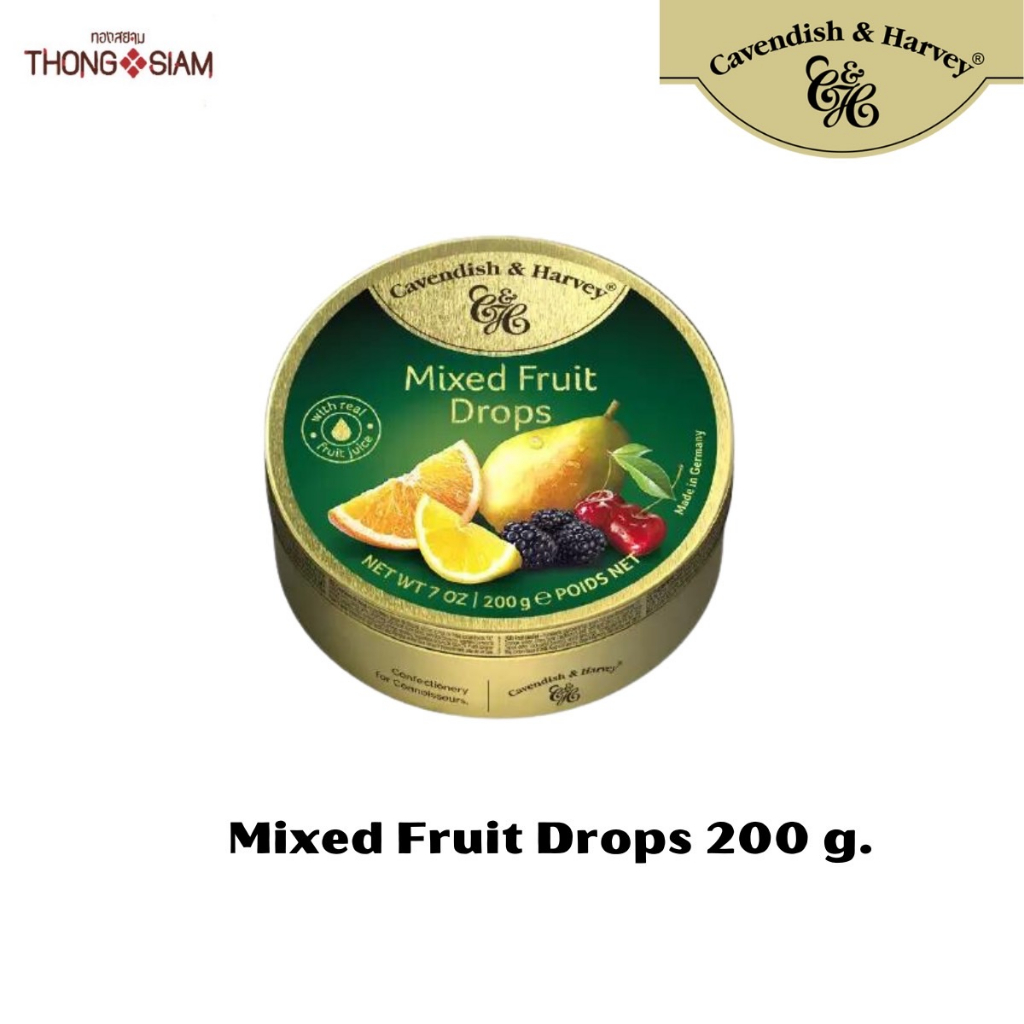 Cavendish & Harvey Mixed Fruit Drops ลูกอมรสผลไม้รวม **ตลับเขียว**ขนาด ...