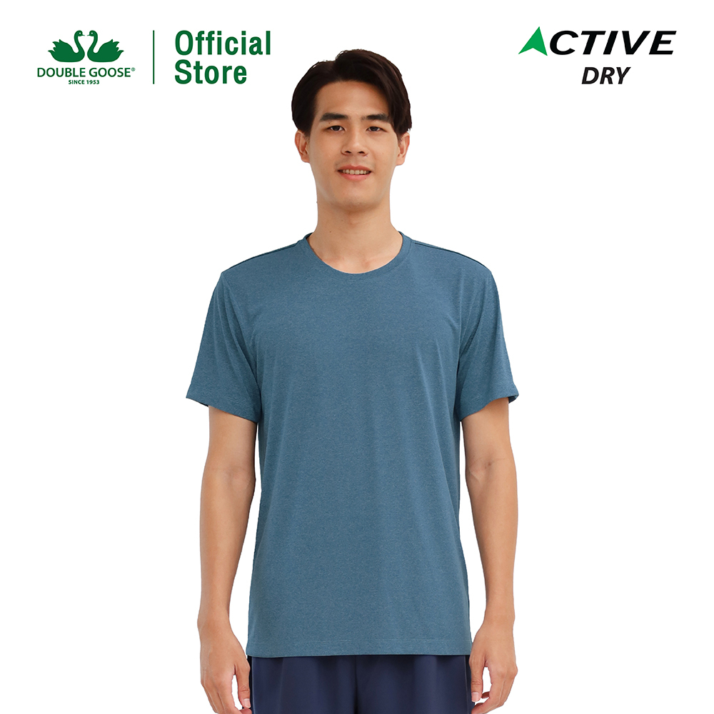 ห่านคู่ Active Dry Performance T-Shirt เสื้อยืดคอกลม สีฟ้า | Shopee ...