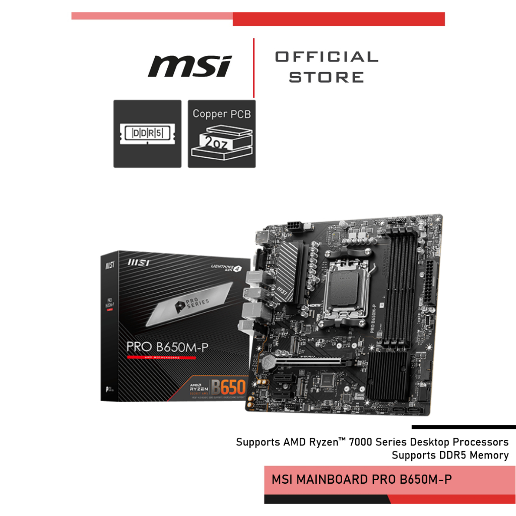 MSI PRO B650M-P MAINBOARD(เมนบอร์ด) MSIMBPRO B650M-P | Shopee Thailand