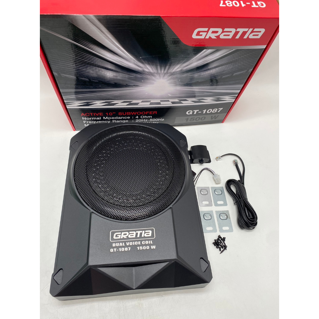 Subbox ซับบ็อค ขนาด 10นิ้ว GRATIA รุ่น GT-1087 ACTIVE SUBWOOFER 10" วอยซ์คู่ กำลังขับ600วัตต์ มา ...