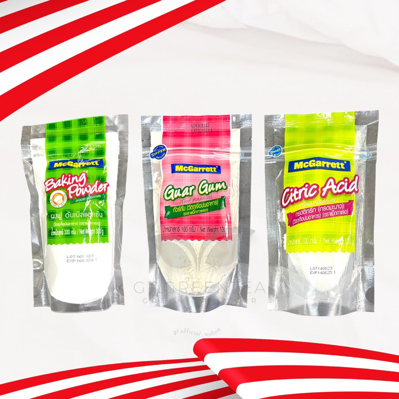 สารเสริมต่างๆ ตรา McGarrett สารเสริมทำขนม ยี่ห้อ แม็กกาแรต ผงฟู / กรดมะนาว / กัวร์กัม ขนาด 300g ...