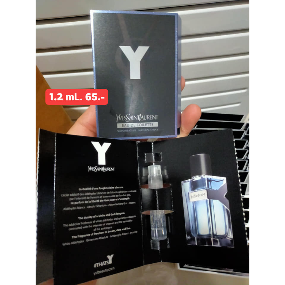 1.2ml หัวสเปรย์ น้ำหอม ผู้ชาย ของแท้ 100 % YSL YVES SAINT LAURENT Y EDT สำหรับ ชายหนุ่ม ความคิด ...