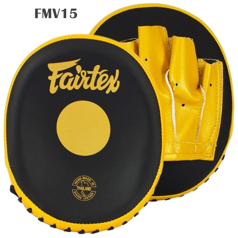 Fairtex focus mitts Speed & Accuracy FMV15 Black-Gold for Training Muay ...