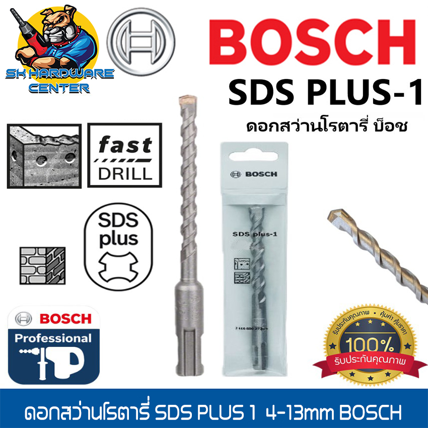 ดอกสว่านโรตารี่ ดอกเจาะปูน SDS PLUS 1 มีขนาดและความยาวให้เลือกตั้งแต่ ...