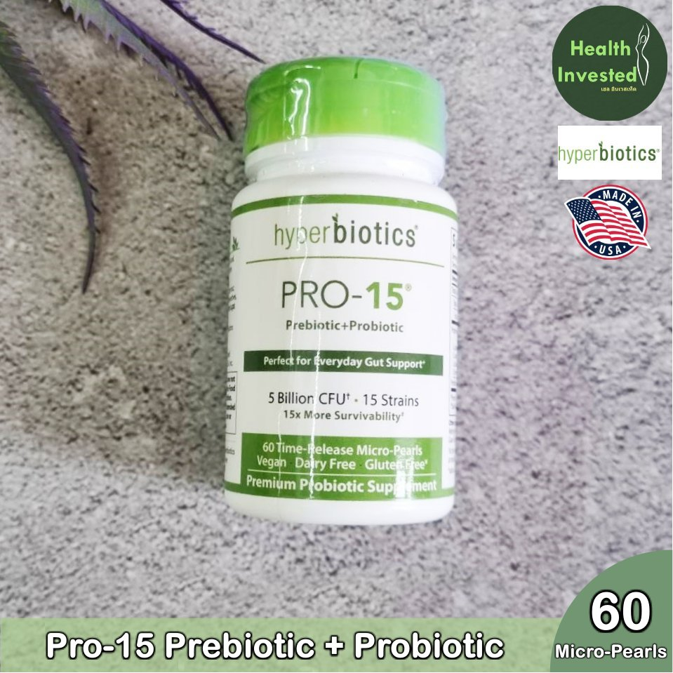 PRO-15 Probiotic Plus Prebiotic 60 Time-Release Micro Pearls โปรไบโอติก ...