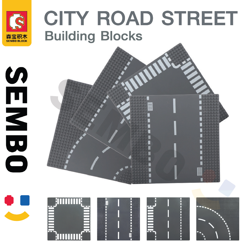 บล็อคเพจแผ่นต่อถนน CITY ROAD STREET Building Blocks สำหรับชุดตัวต่อ ...