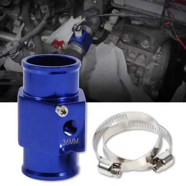 Gauge Radiator Adapter 36 มม.สีฟ้าอุณหภูมิร่วมท่อเซ็นเซอร์วัดอุณหภูมิ ...