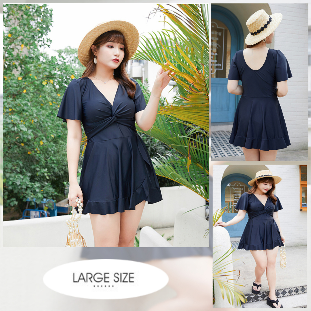 doti ชุดว่ายน้ำวันพีชสาวอวบ ชุดไปทะเลผู้หญิง รับน้ำหนักได้ 100กก เอวสูง เก็บ ผ้านุ่มสบาย ...