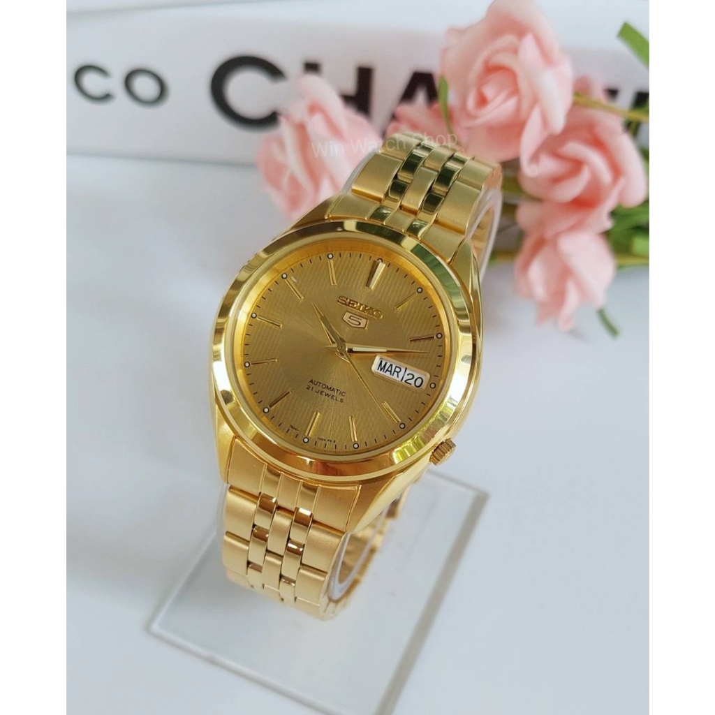 SEIKO 5 Automatic รุ่น SNKL28K1 นาฬิกาข้อมือผู้ชายสายแสตนเลส สีทอง ...