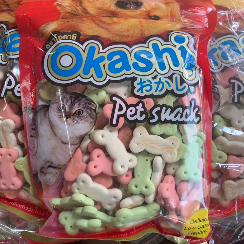 ขนมบิสกิต OKASHI Pet Snack 450g. คละรส กรอบ กลิ่นหอมยั้วยวน เหมาะสำหรับ ...