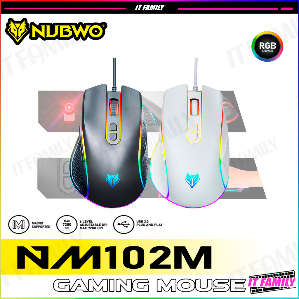 เมาส์เกมมิ่ง NUBWO NM102M GAMING MOUSE MACRO รับประกัน 1ปี | Shopee Thailand