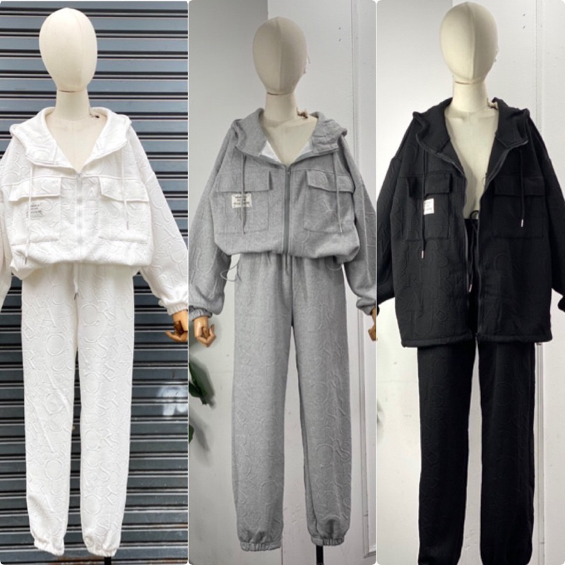 ชุดเซตสเวตเตอร์ KKUU-TIST สายเชือก คอปก +เซตงานฮู้ด งานนำเข้า ดีมาก ...