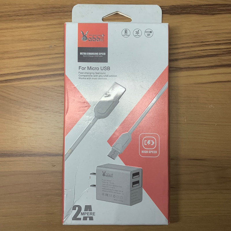 RABBIT CHARGER KIT FAST CHARGING 2A ชุดสายชาร์จ Micro USB พร้อมหัวปลั๊ก ...