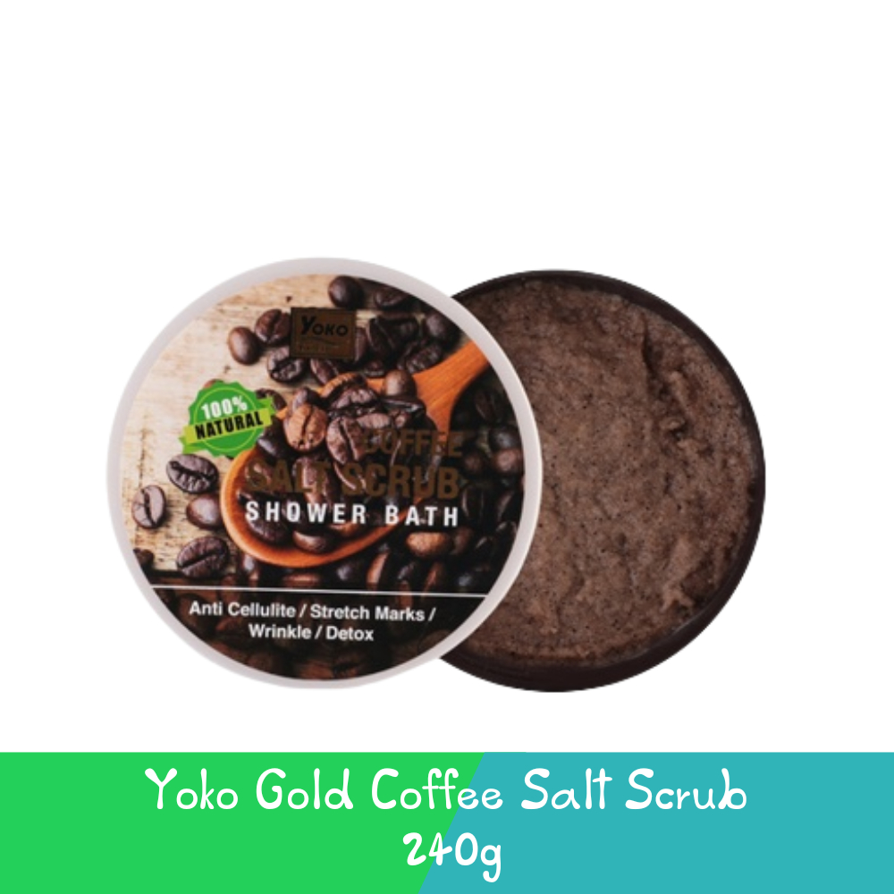 Yoko Gold Coffee Salt Scrub 240g. โยโกะ เกลือสปาขัดผิว สูตรกาแฟ 240กรัม ...