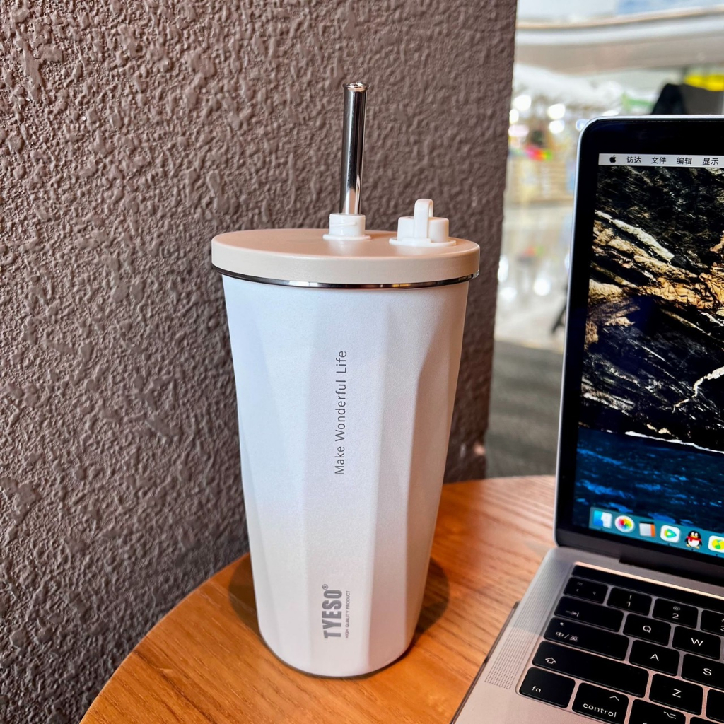 แก้วTYESOมาใหม่⚡พร้อมหลอดเด้ง+แปรง เก็บความเย็น กาแฟ ขนาด 600ml. สแตนเลส 304 ของแท้ | Shopee ...