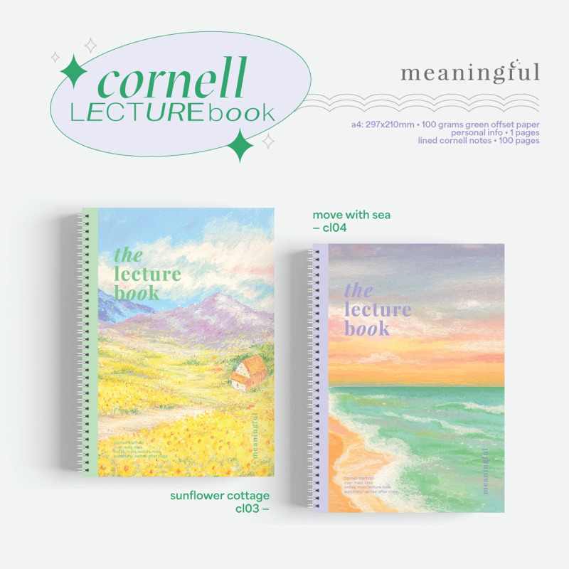Meaningful Lecture book | สมุดจดเลคเชอร์แบบ Cornell notetaking ขนาด A4 ...