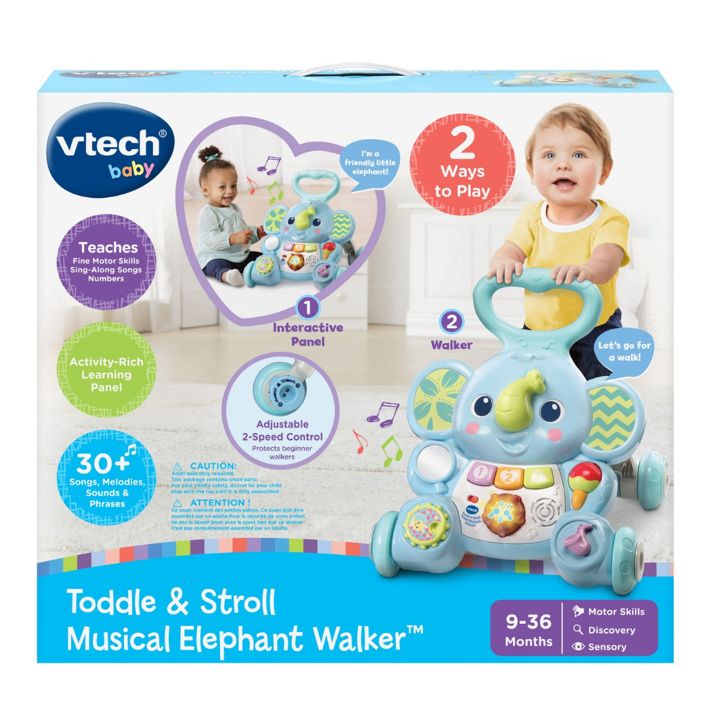 [ใช้โค้ดคู่ลดเพิ่ม] Vtech Musical Elephant Walker รถเข็นช่วยเด็กหัดเดิน ...
