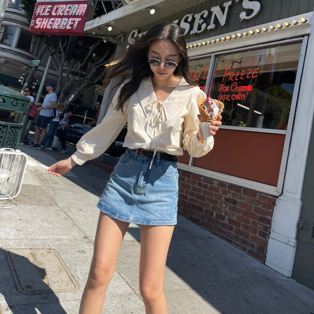 Something jeans skort | Shopee Thailand