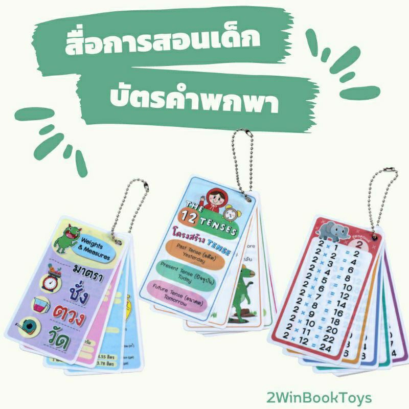 สูตรคูณพกพา บัตรคำพกพา Flash cards 12 Tense พวงกุญแจสูตรคูณ สื่อการ ...