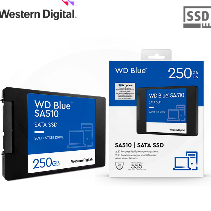 250GB / 500GB / 1TB SSD (เอสเอสดี) WD BLUE SATA SA510 (WDSSD500GB) 3D NAND ประกัน 5 ปี | Shopee ...