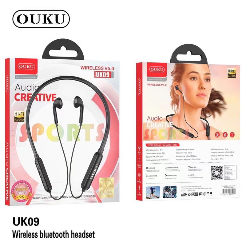 OUKU รุ่น UK09 หูฟังไร้สายบลูทูธ 5.0 เสียงดี เหมาะสำหรับออกกำลังกาย แท้ ...