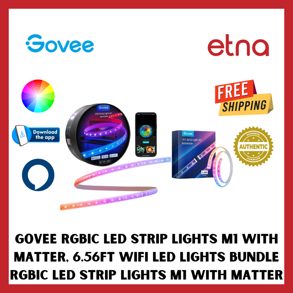 Govee RGBIC LED Strip Lights M1 WiFi LED Lights Bundle RGBIC LED Strip ...