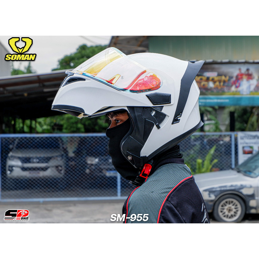 แถมฟรี!!! บลูทูธติดหมวกกันน็อค M6 หมวกกันน็อคยกคาง SOMAN SM-955 6 ลายล่าสุด ส่งไว!!!! sp.bike ...
