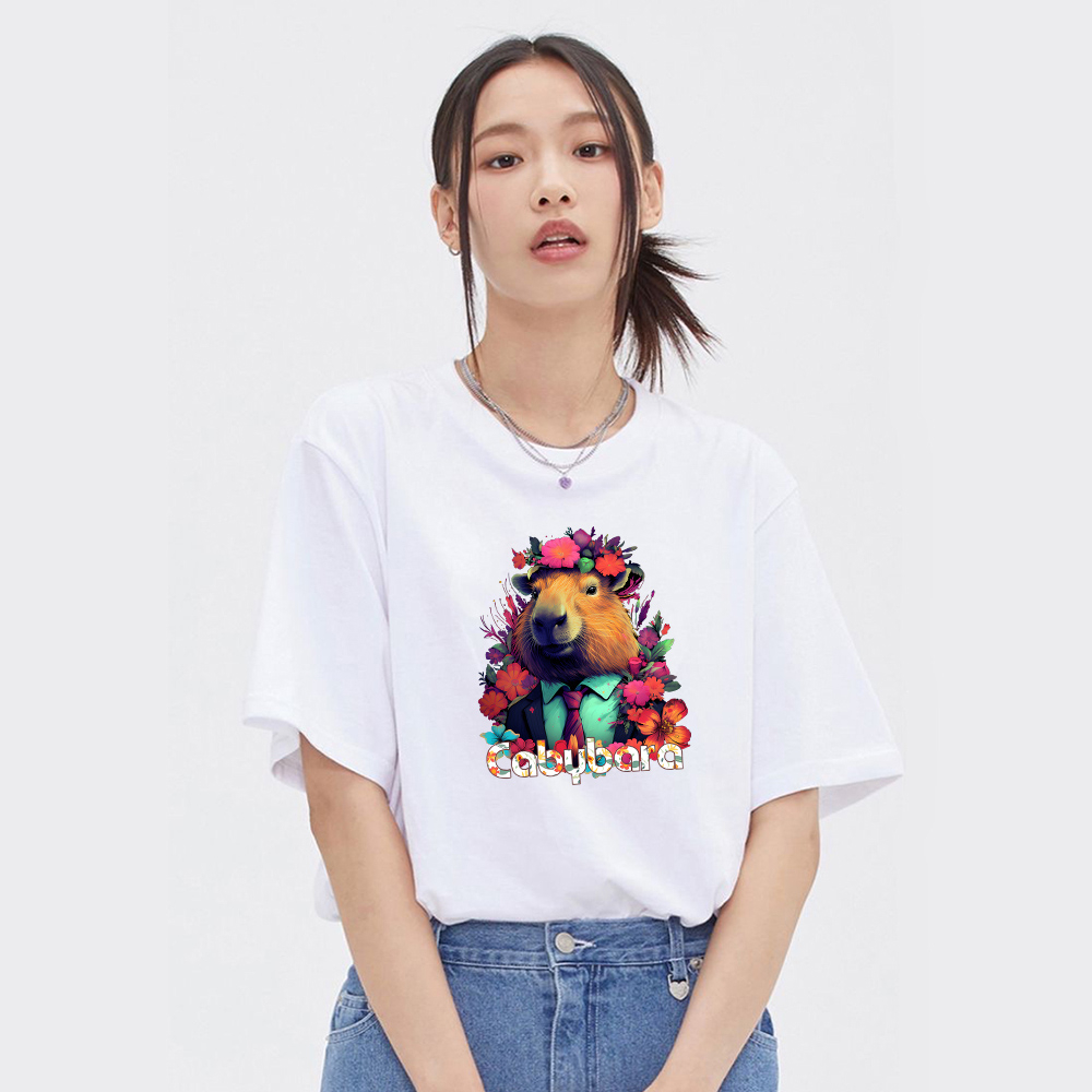 เสื้อยืด คาปิบารา capybara การ์ตูน สัตว์ น่ารัก เสื้อแฟชั่น ผ้าดี Cotton100% หนานุ่มใส่สบาย ...