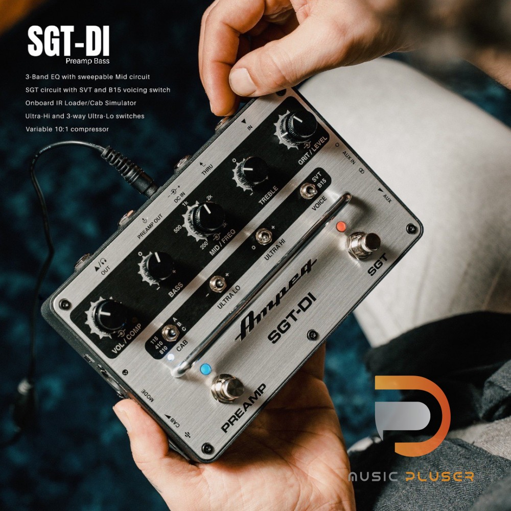 Ampeg SGT-DI Bass Preamp Pedal แบบครบจบในตัวเดียว Preamp และ DI มีแอมป์รุ่นAmpeg SVT, B15 และ ...