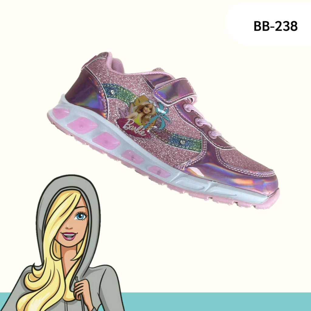 รองเท้าผ้าใบเด็กหญิง Barbie รุ่น BB-238 สีชมพู บาร์บี้ | Shopee Thailand