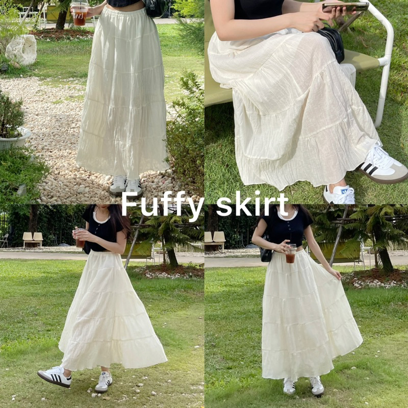 พร้อมส่ง Fuffy skirt กระโปรงผ้าฝ้าย 100% นุ่มมากๆ | Shopee Thailand