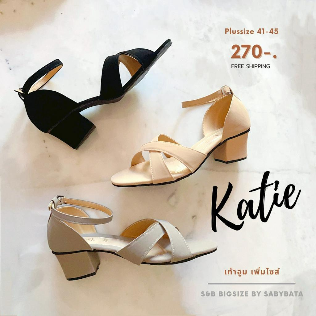 รองเท้าไซส์ใหญ่ รุ่น New Katie 41-45 รัดส้น หน้าไขว้ bigsize plussize ...