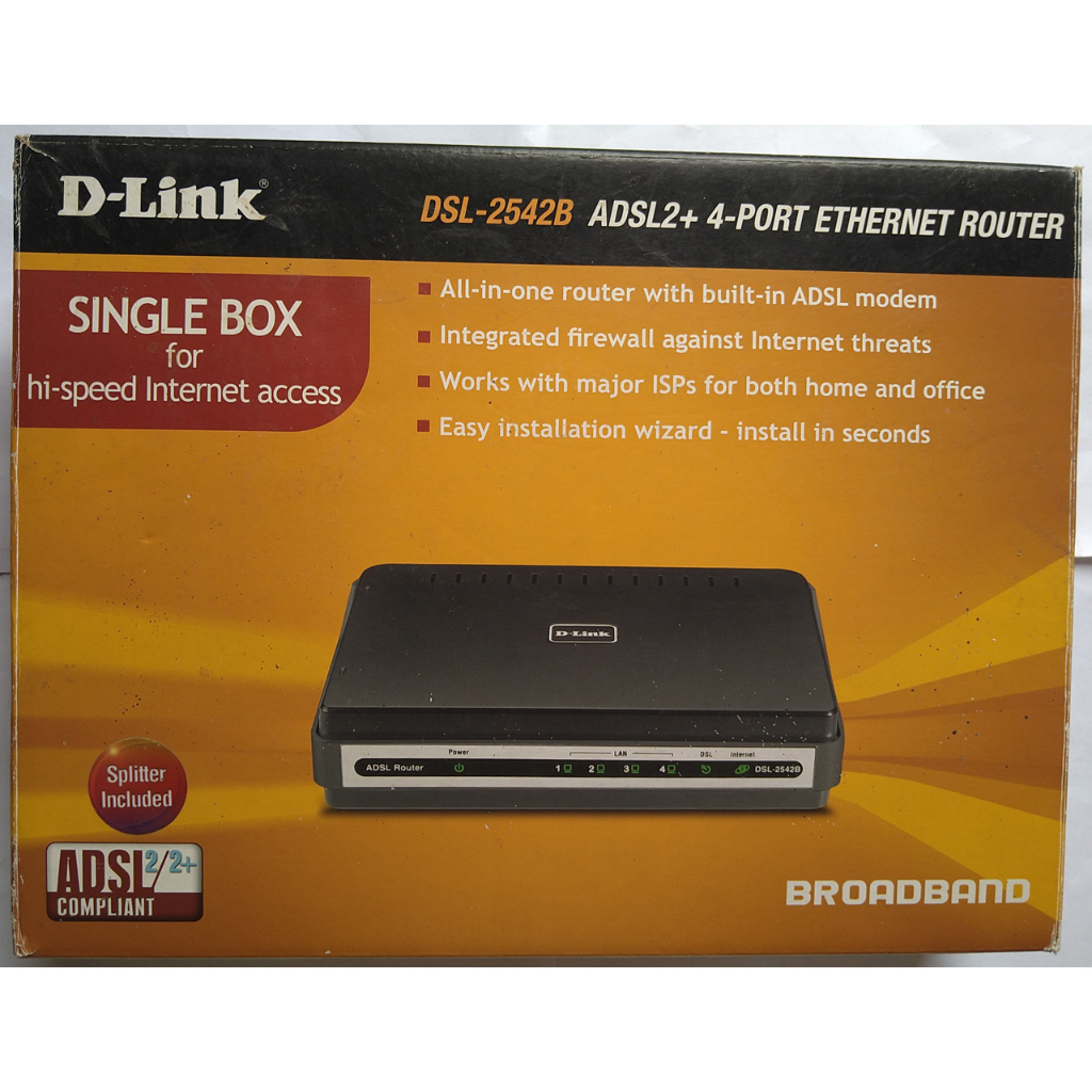 โมเด็ม เราเตอร์ Modem Router DSL-2542B D-Link 4-Port 10/100 มือ 1 แท้ ...