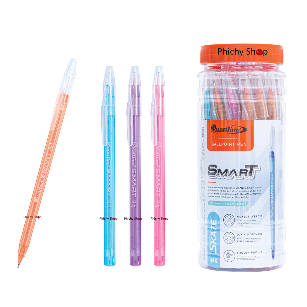 ปากกาลูกลื่นควอนตั้ม Quantum รุ่น Skate Smart Fancy หมึกน้ำเงิน ขนาด 0. ...