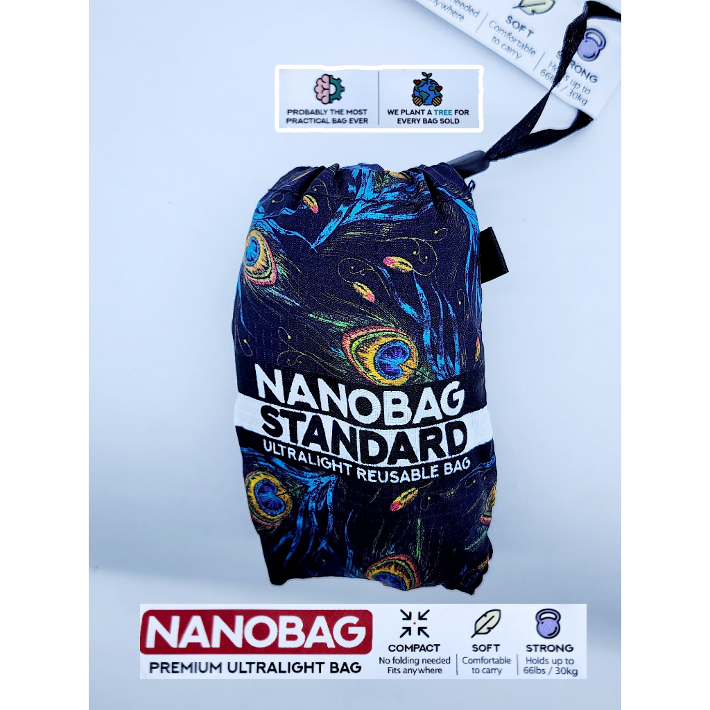 กระเป๋าผ้าพกพา NanoBag 6.0 ล่าสุดจิ๋วแต่แจ๋ว *** ลายใหม่ *** | Shopee Thailand