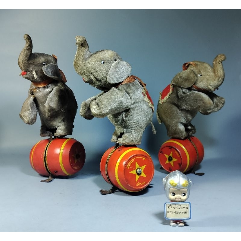 ช้างของเล่นสังกะสีVINTAGE SONSCO S&E JAPAN WIND-UP CIRCUS ELEPHANT ON ...
