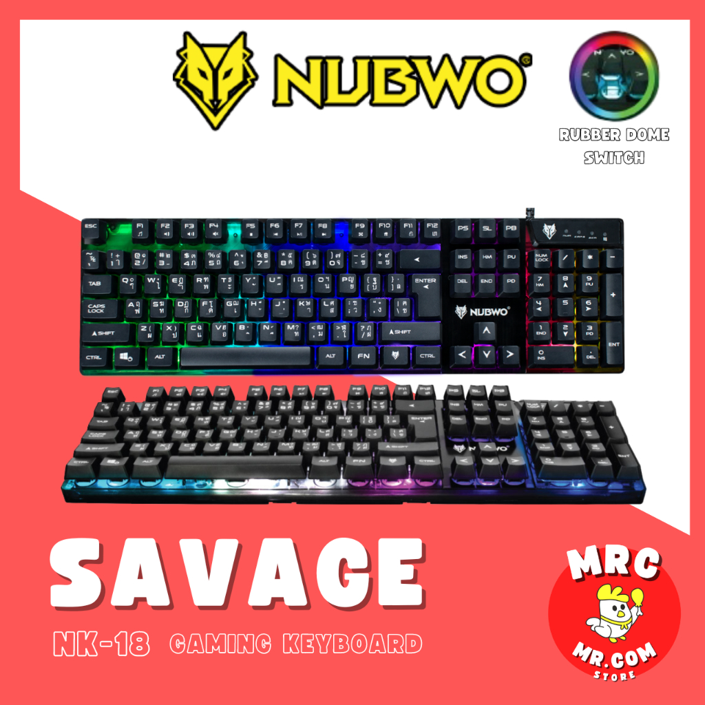 คีย์บอร์ด Nubwo Savage NK-18 Gaming Keyboard | Shopee Thailand
