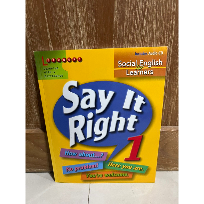 Say it Right 1 (including audio CD) Special English for Learners ...