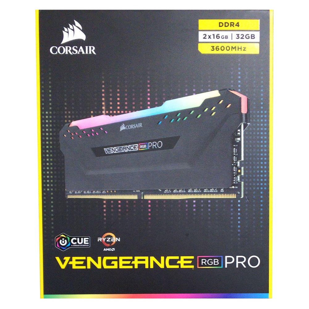 Corsair Vengeance RGB PRO 32GB (2x16) DDR4 DRAM 3600MHz C18 AMD Ryzen Memory Kit ...