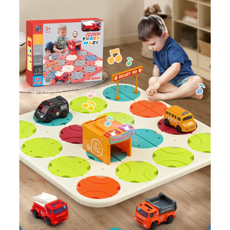 เกมโค้ดดิ้ง Track maze coding game / Logical road builder ต่อรางรถ ของเล่นแนวสาธิต ฝึกทักษะการ ...